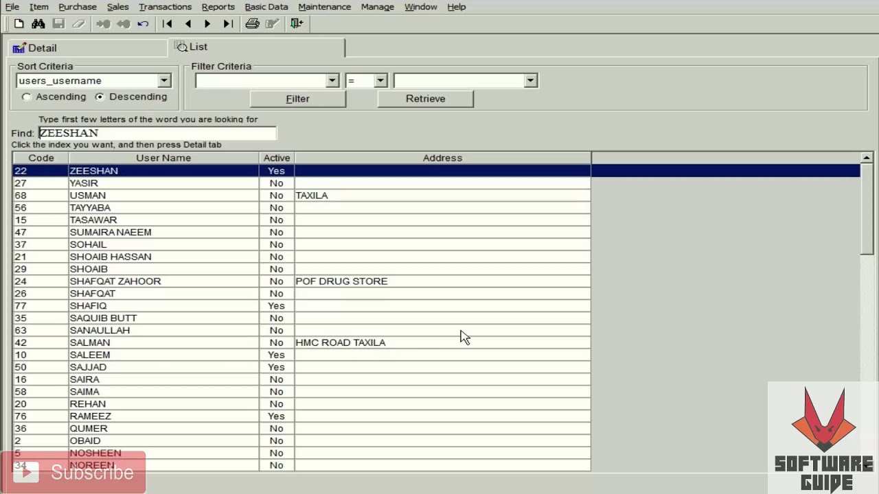 How to create new user in Abuzar software - YouTube