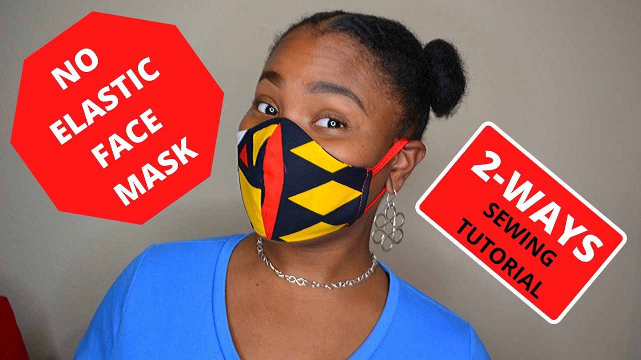 How To Sew A Face Mask Without Elastic - 2 Ways - YouTube