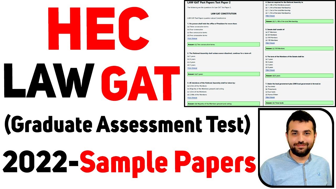 HEC LAW GAT(Graduate Assessment Test) 2022-Sample papers/Passing Marks ...