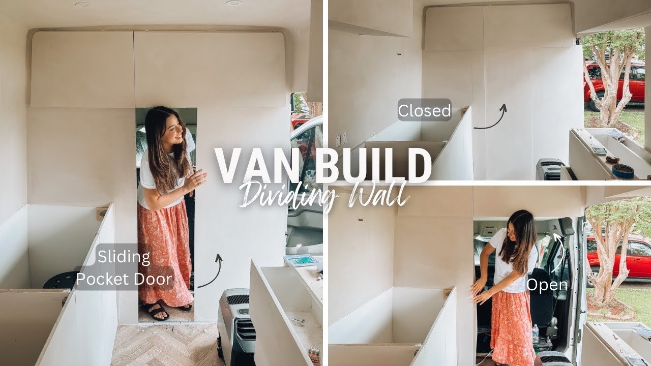 VAN BUILD DIARIES | WEEK 21, Dividing Wall, Pocket Door, Shower & more ...