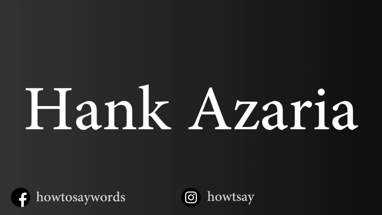 How To Pronounce Hank Azaria - YouTube