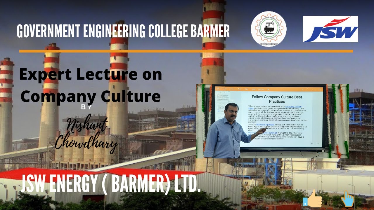 Expert Lecture on Company Culture || Nishant Chowdhary Sir || JSW ...
