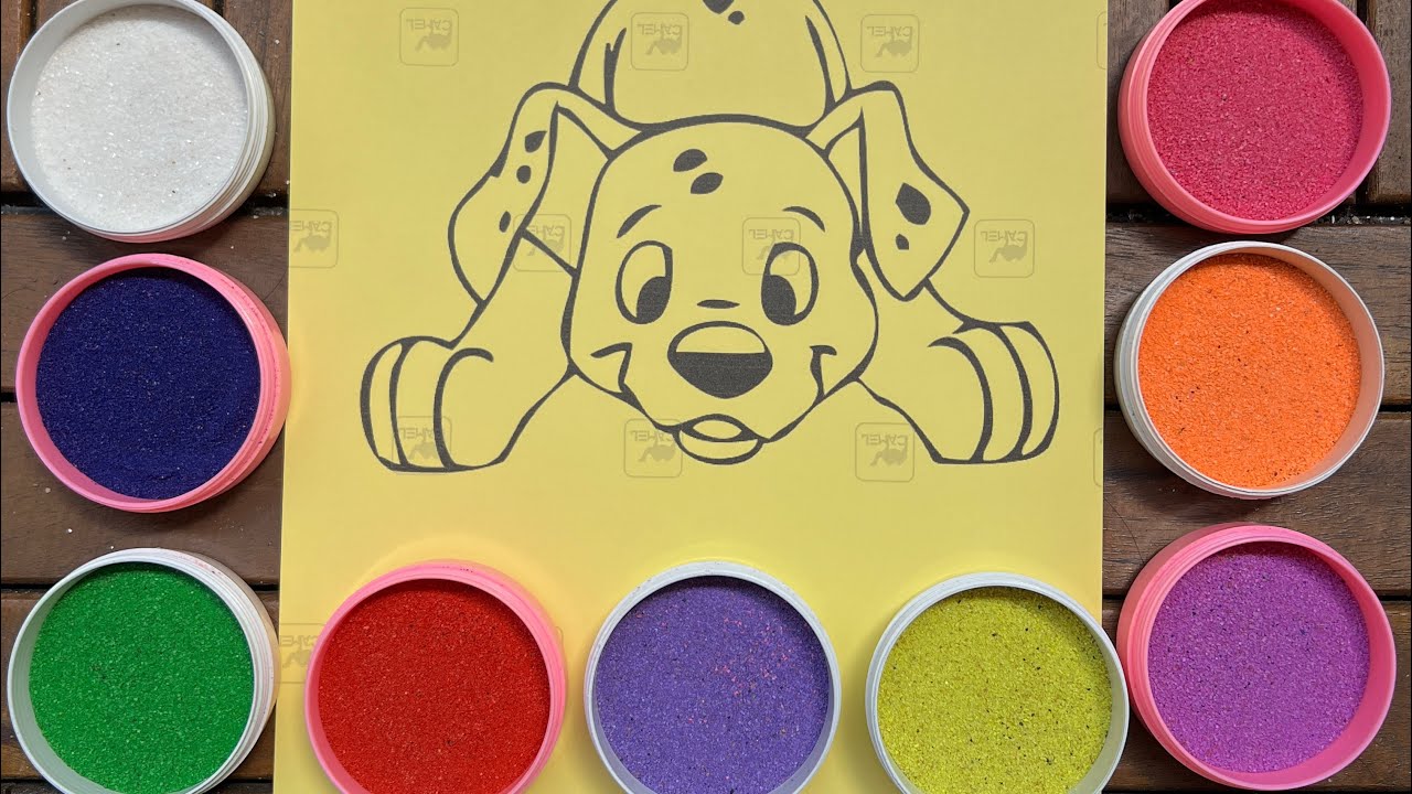 SAND PAINTING DOG PUPPY PAW PATROL - DALMATIAN (MAGIC SAND)-How to ...