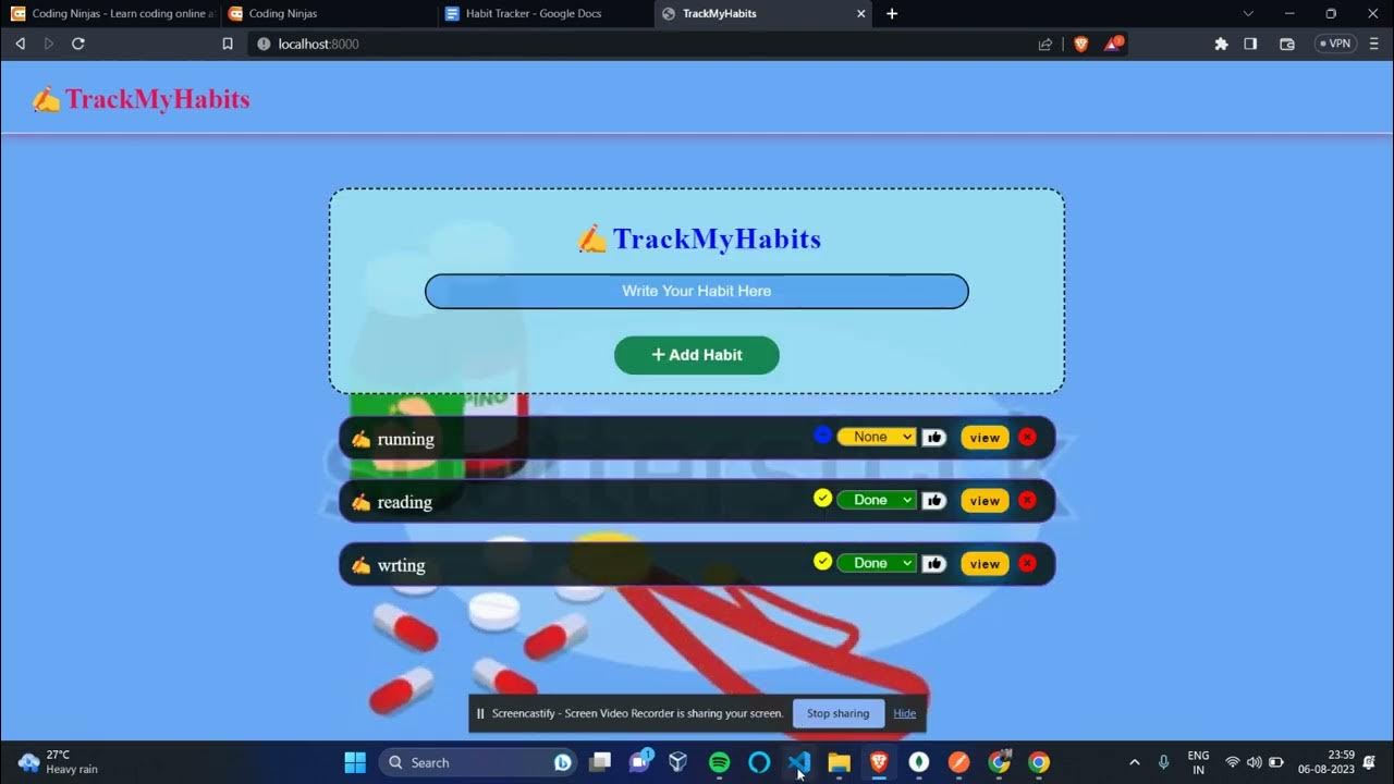 Habit Tracker Coding Ninjas Youtube