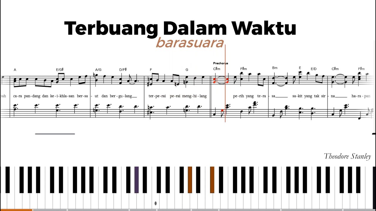 Terbuang Dalam Waktu - Barasuara (Piano Tutorial + Not Balok) Acordes ...