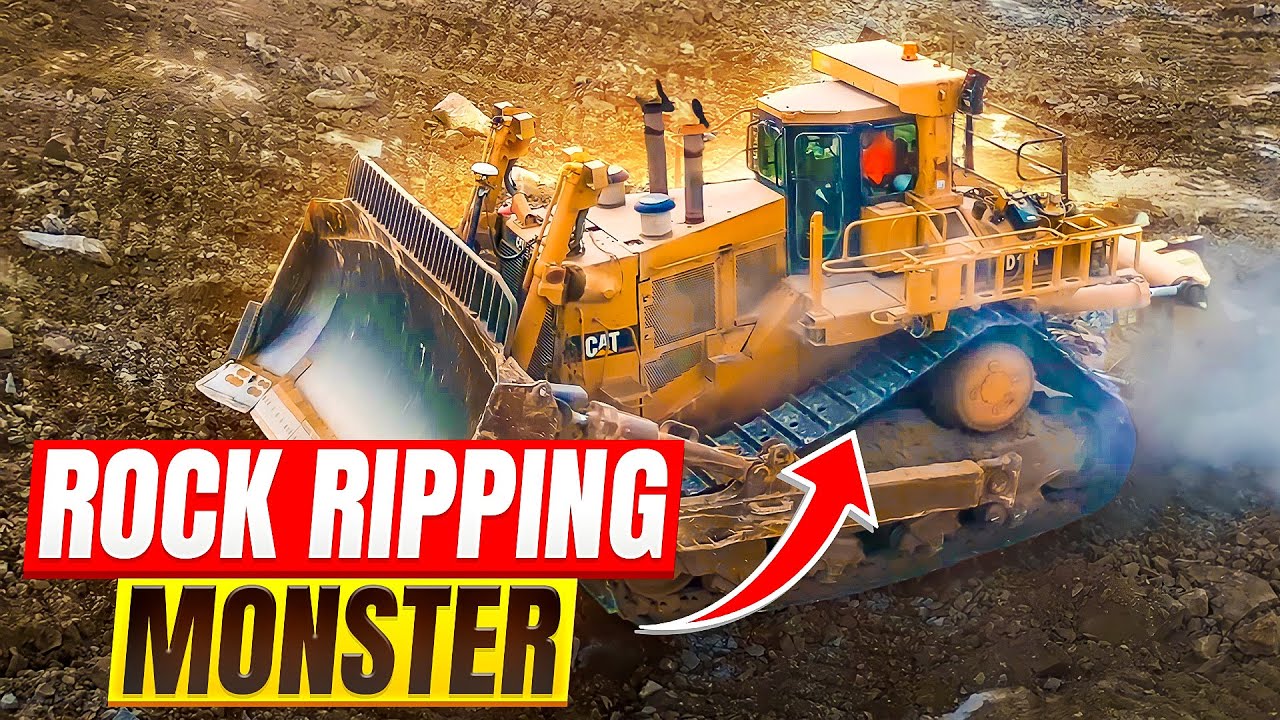 CAT D11 Bulldozer Ripping Rock - YouTube