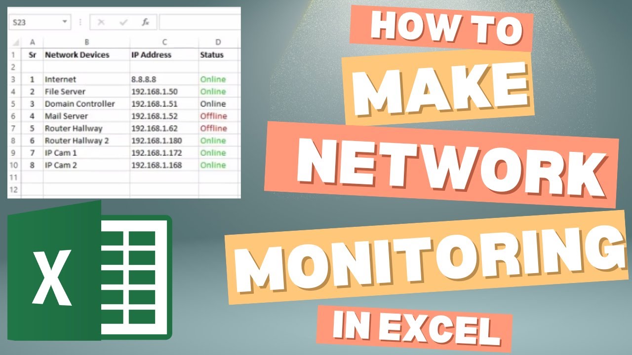 How to Make Network Monitoring System in MS Excel: Super Simple - YouTube