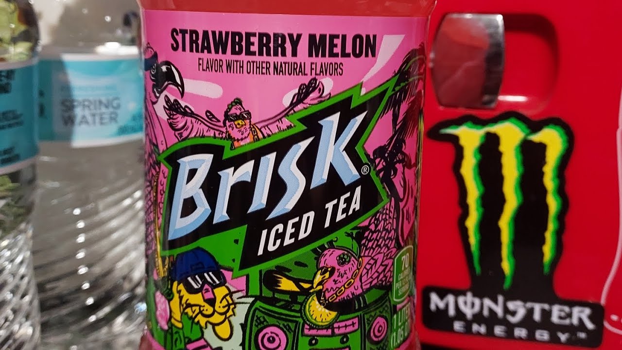 Brisk Strawberry Melon Iced Tea Mini Sip N, Review - YouTube