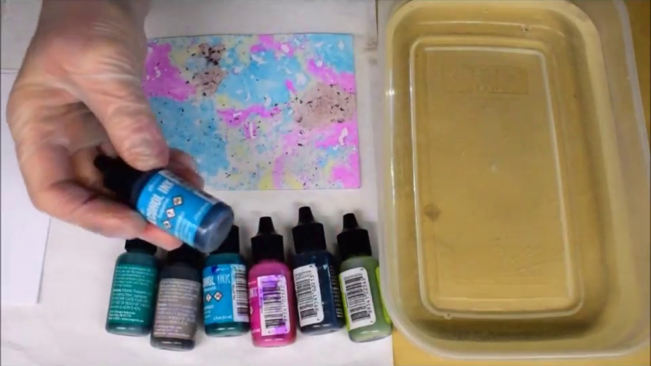 How to use Alcohol Inks with Water for Backgrounds - YouTube