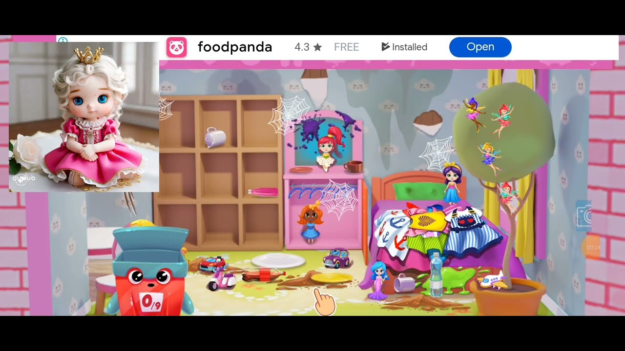BELA DOLL CLEANING ROOM/GAME/CARTOON/FUN CITY FOR KIDS - YouTube