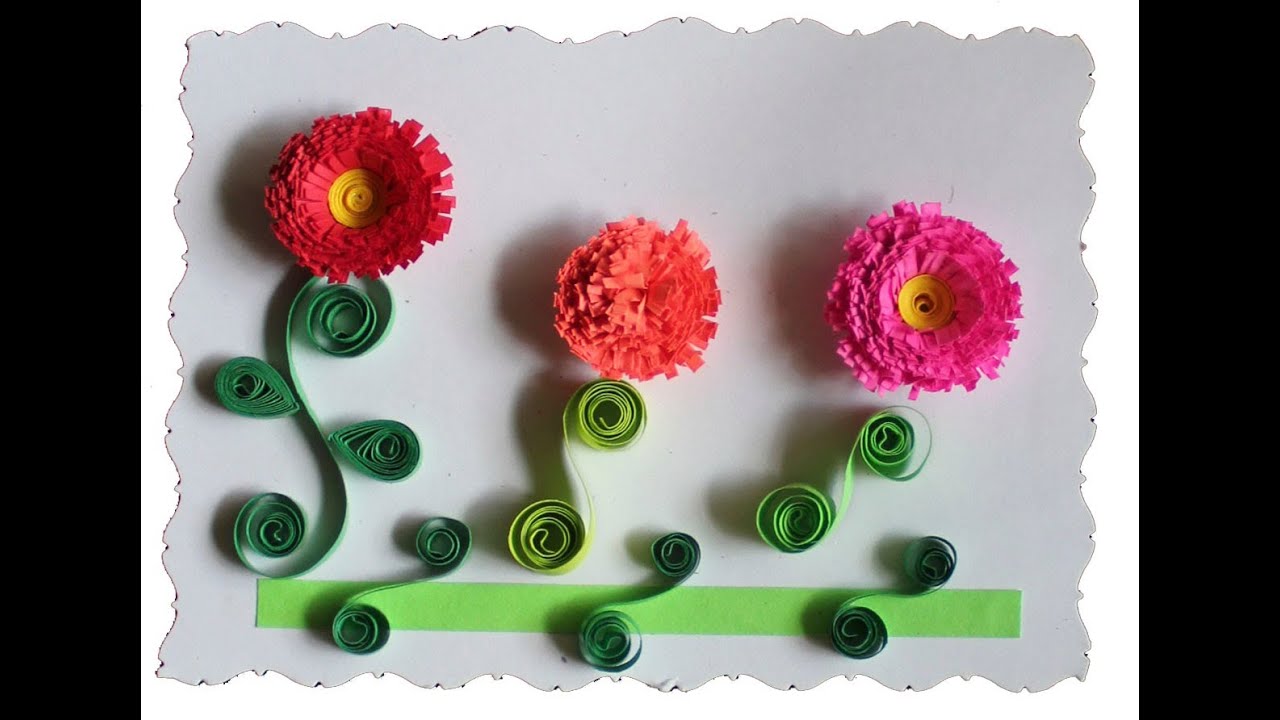 Tarjeteria en Filigrana (Quilling) Flores 2/2 - YouTube