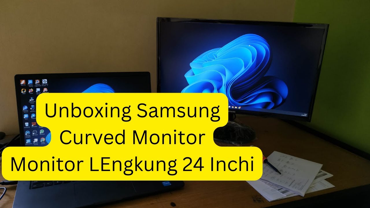 Unboxing Monitor Samsung Layar Lengkung Curve Monitor 24 CF390 - YouTube