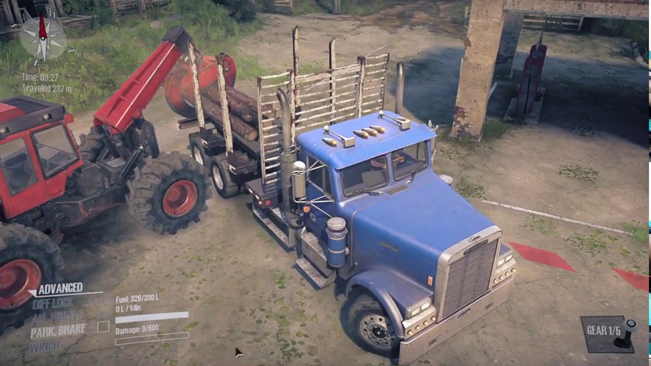 How to load short log by K8400 Skidder in MudRunner : Spintires game ...
