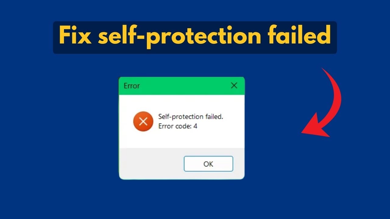 Fix self-protection failed. Error code: 4 - YouTube