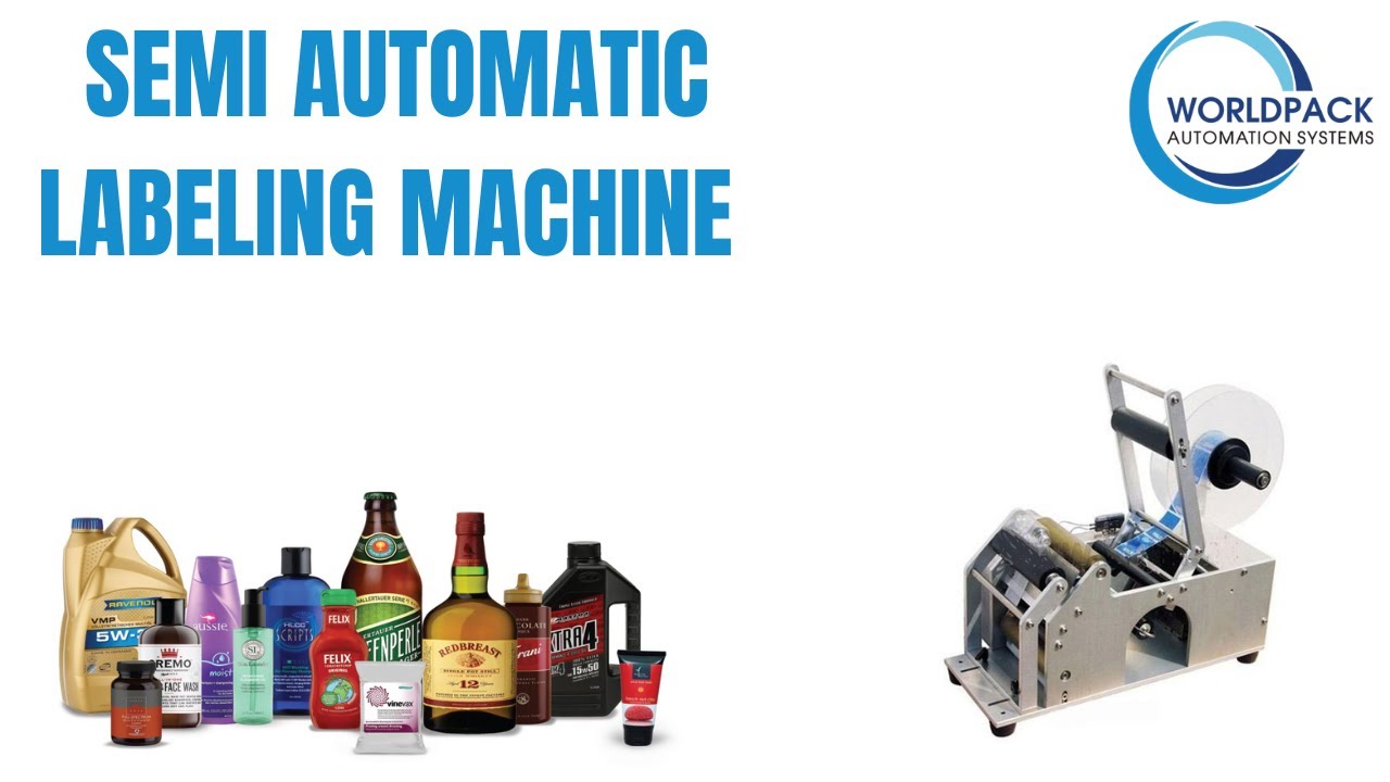 Semi Automatic Labeling Machine for Tin Paint Jars - YouTube