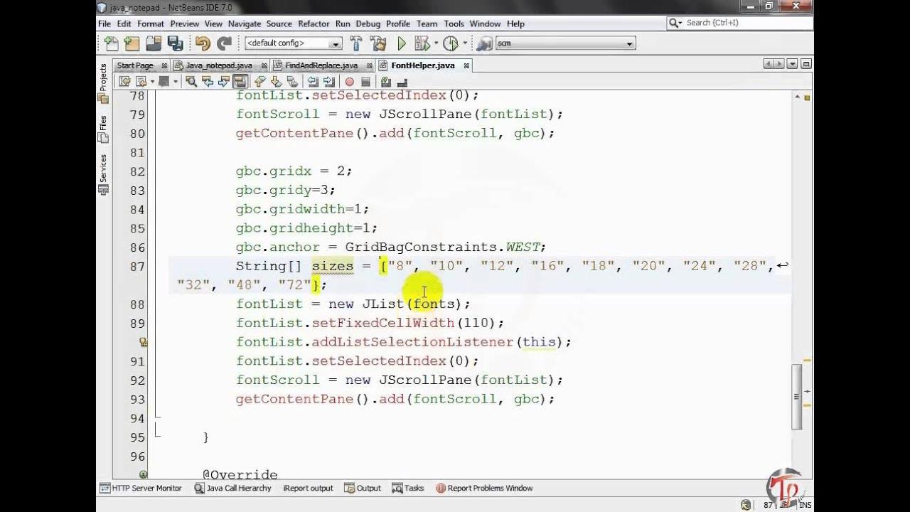 Java Notepad Project(Font Dialog)-part 17 - YouTube