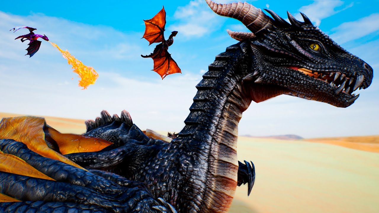 Poderoso Dragão Negro do Deserto! Oasis dos Filhotes + Caçadas | Day of ...