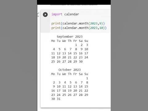 Calendar in python in 3 lines #python #code #ytshorts #youtubeshorts # ...