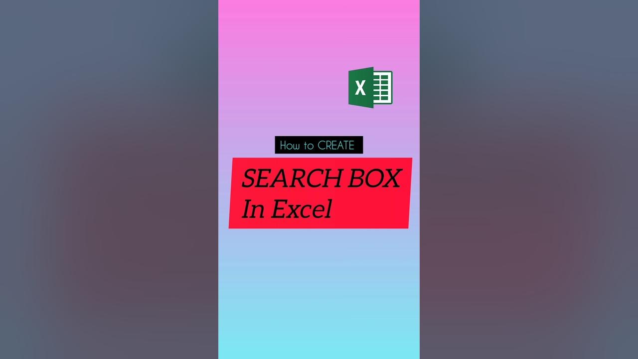 How to create search bar in excel..#excel #exceltips #exceltricks #search #searchfeed - YouTube