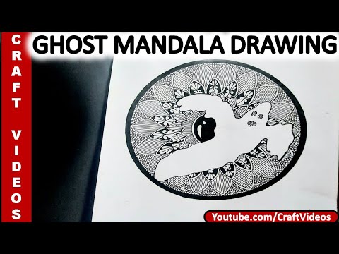 Ghost Mandala Drawing | Halloween Stuff Drawing | Mandala Ghost - YouTube