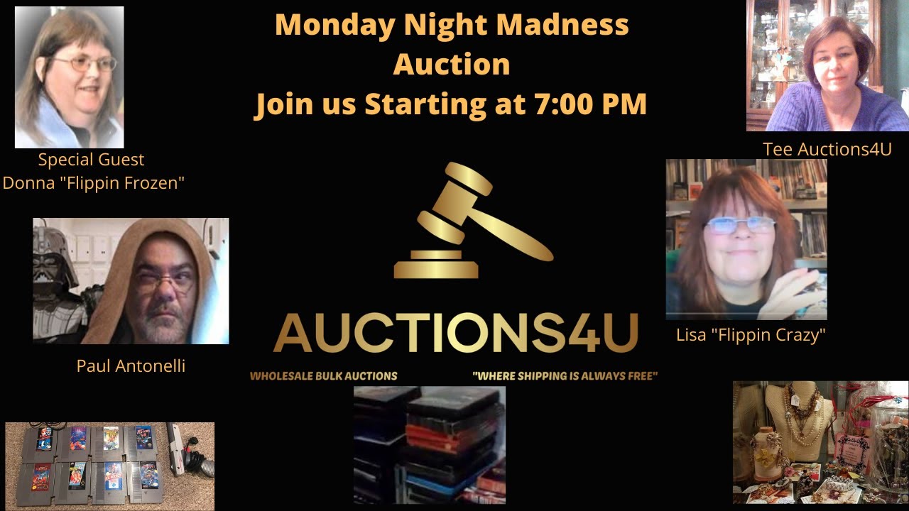 Monday Night Auction 7:00 PM featuring Donna "Flippin Frozen" Lisa ...