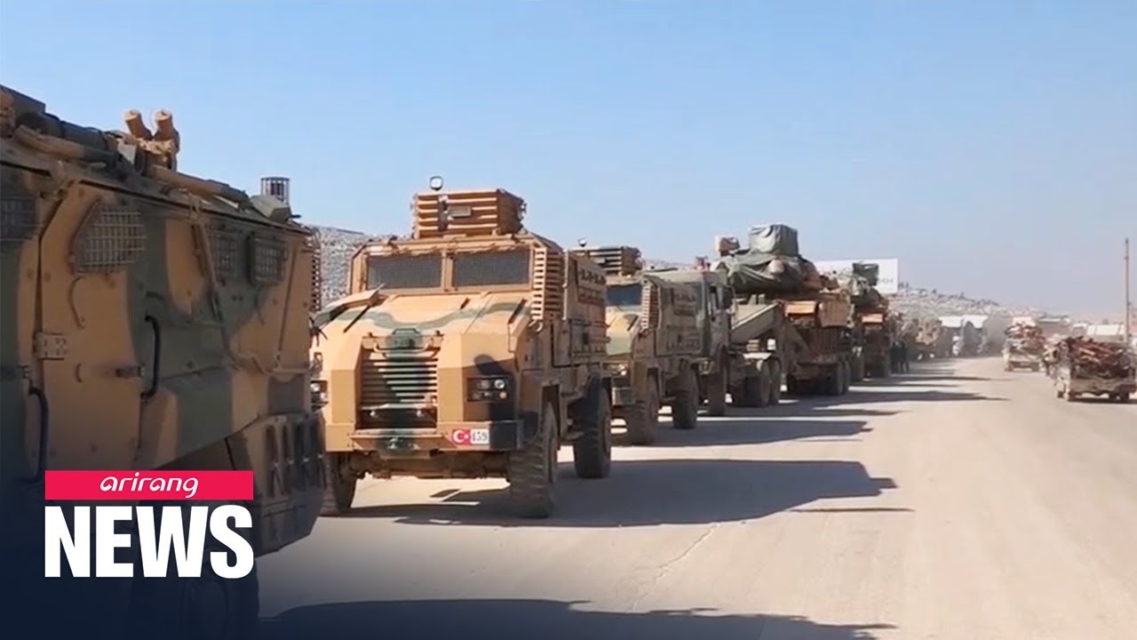 Turkey deploys additional armed vehicles to Syrian border - YouTube