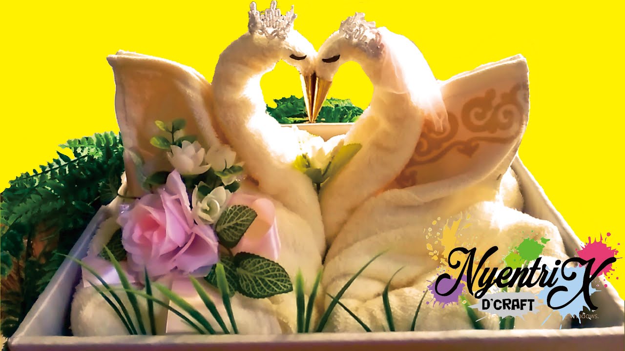 Tutorial Hantaran Handuk | Angsa Love Bermahkota - YouTube