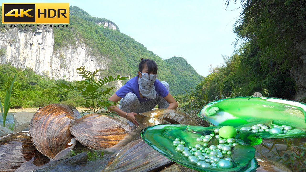 【4K HD】The girl opened the mutated giant clam, which was shining with ...