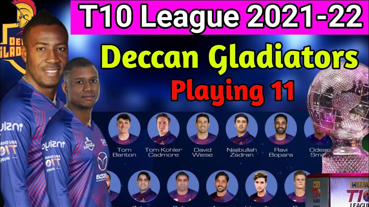 T10 League 2021-22 Deccan Gladiators Final Squad | Deccan Gladiators ...