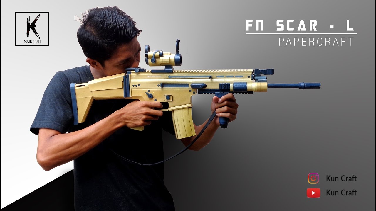 How to make FN SCAR-L Papercraft - YouTube