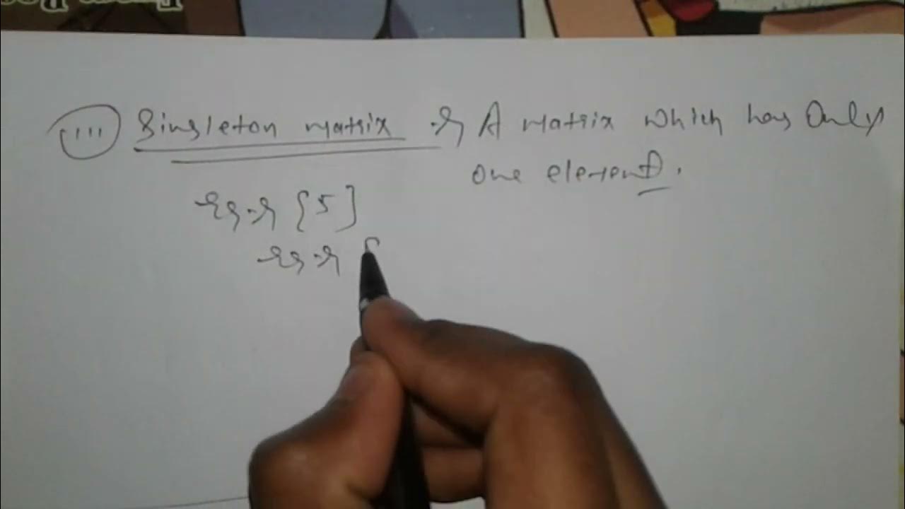 Types of Matrix | Singleton matrix | ayu time - YouTube