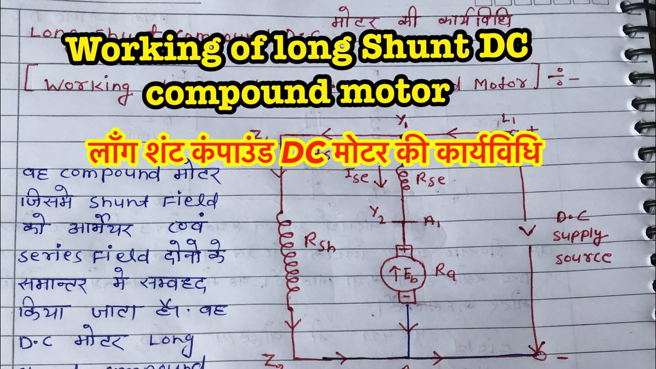 Working of Long Shunt DC Compound Motor in hindi and English - YouTube