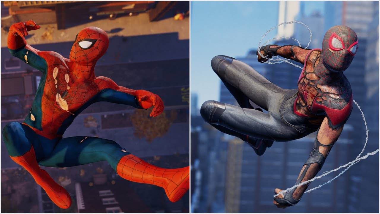 Peter Making His Damage Suit Vs Miles Making His Damaged Suit - Spider ...
