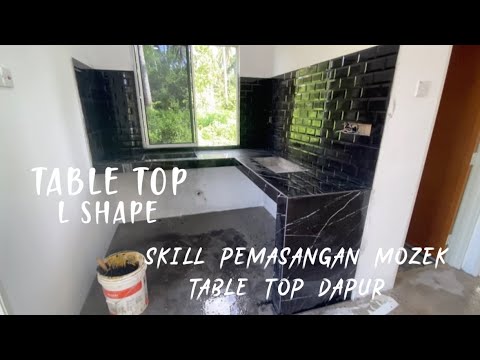 Pemasangan TABLE TOP L SHAPE rumah spnb keluasan 750kps 2024 - YouTube