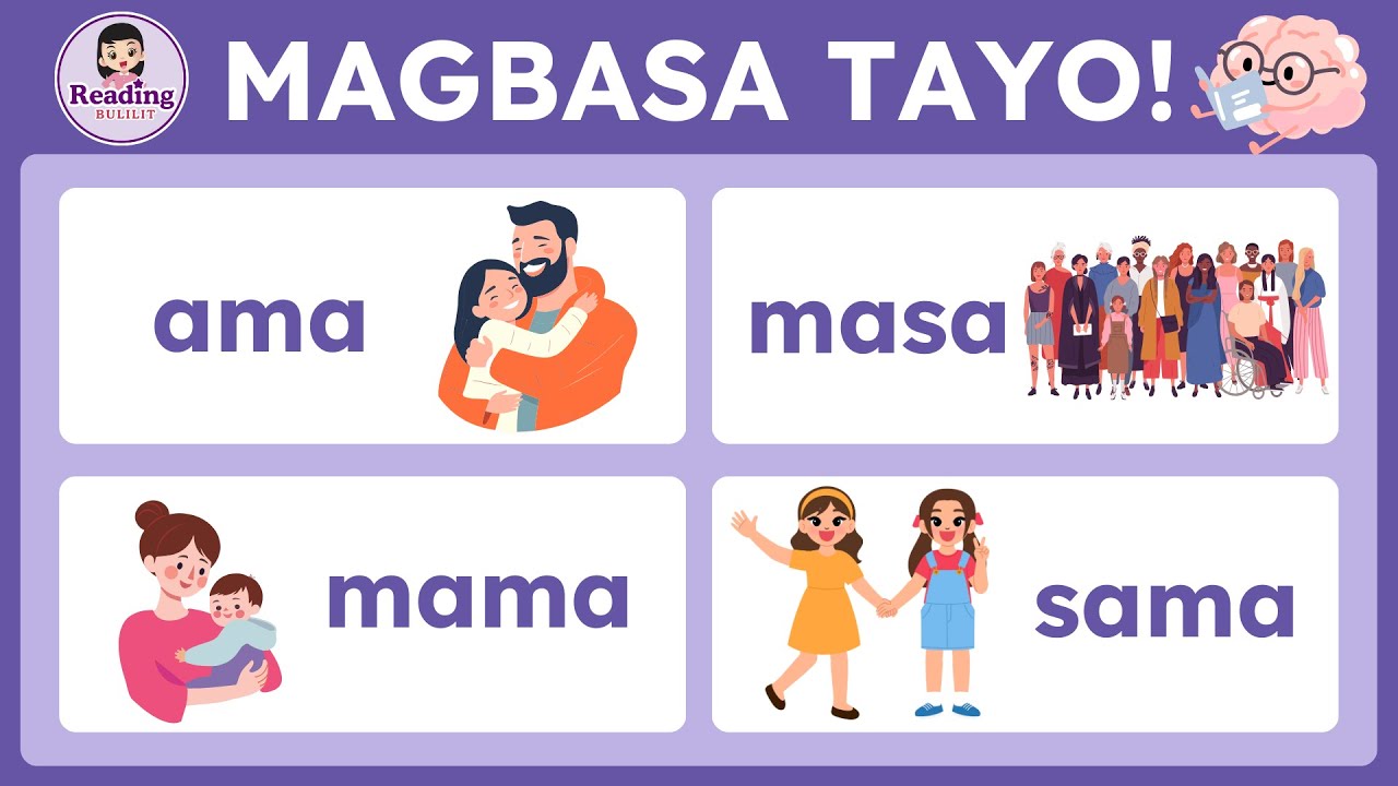 Pagsasanay sa Pagbasa: Mga Pantig at Salita gamit ang M, S, A | Reading ...