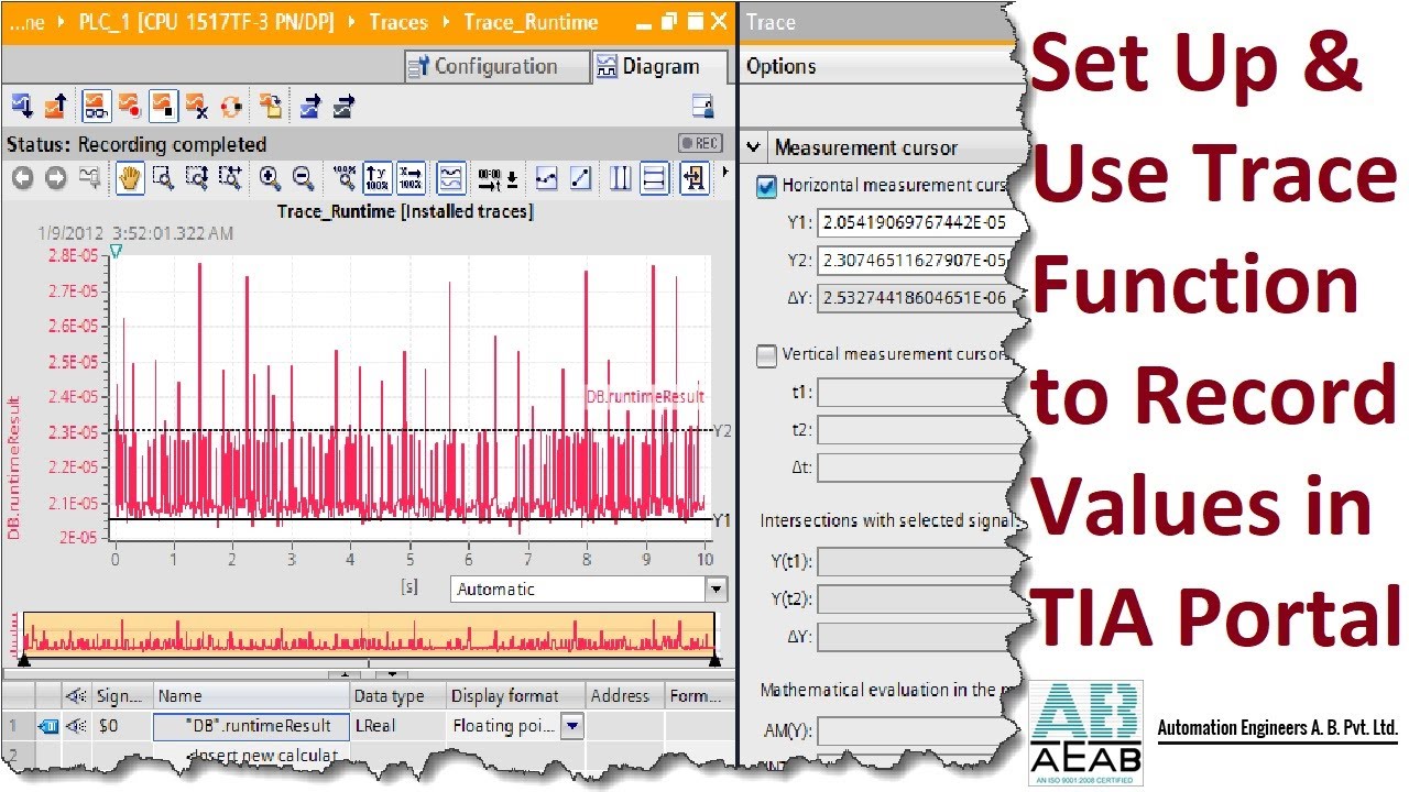 Set Up and Use the Trace Function to Record Values via TIA Portal | PLC ...