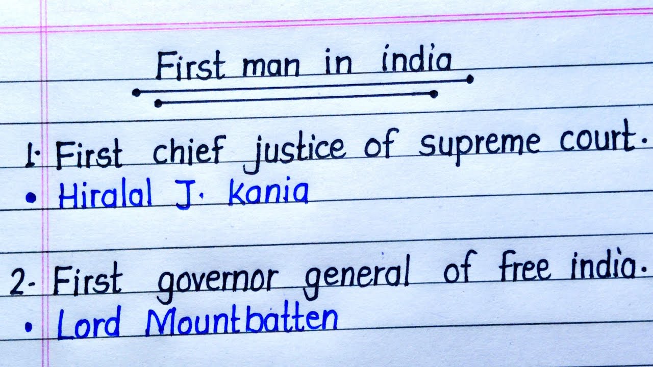 First Man in India || First Man in India in English || General ...