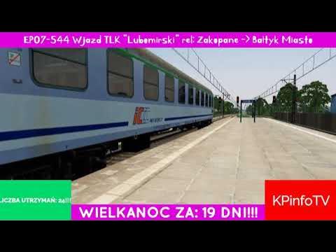 EP07-544 Wjazd TLK "Lubomirski" rel: Zakopane - Bałtyk M. wjeżdża do Bałtyku Głównego ...