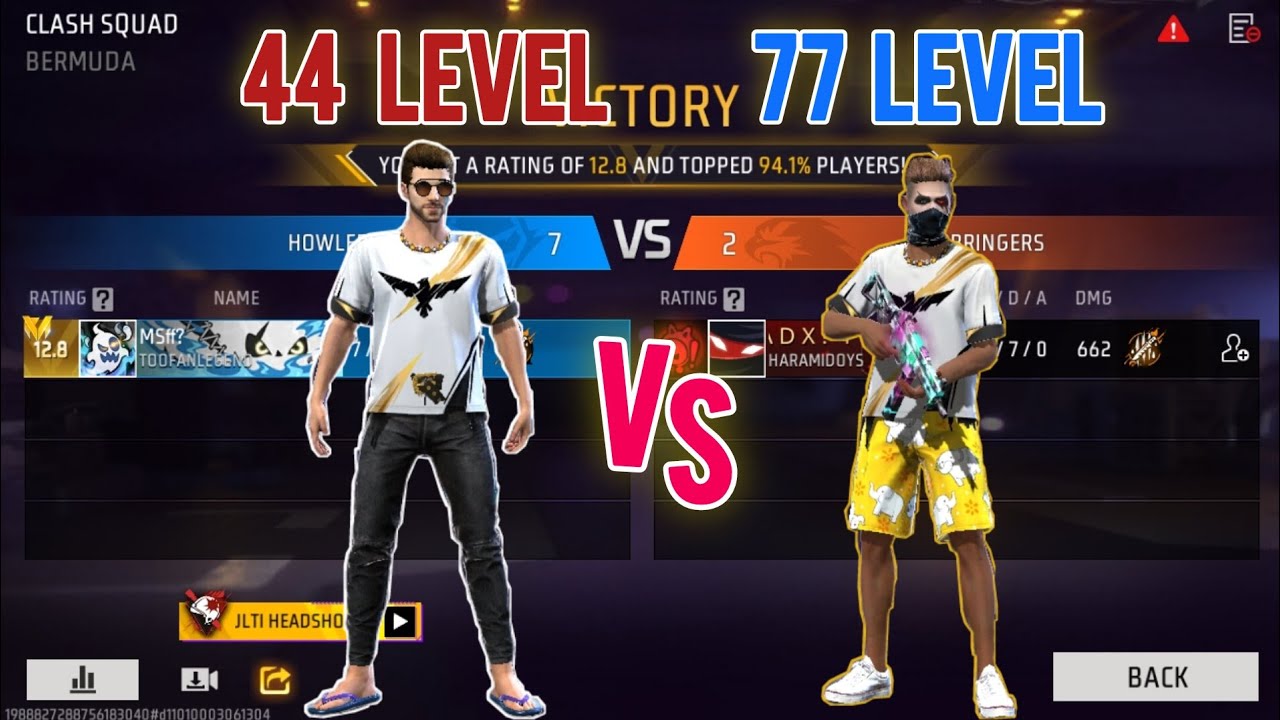 MS ff 44 level vs 77 level player oneshot custom || MS ff ♥️🔥☠️💀 - YouTube