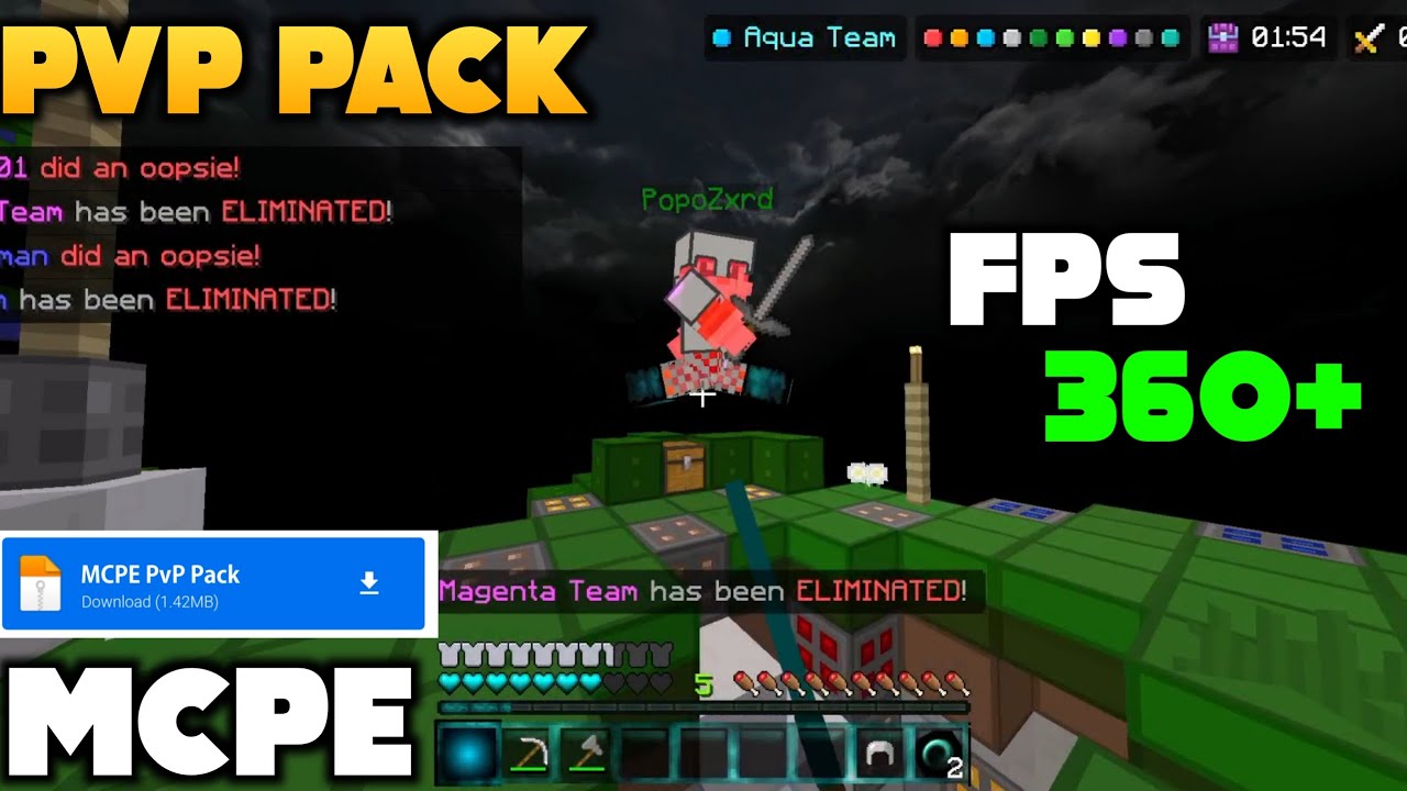 CLEAN TEXTURE PACK V2 FOR MCPE PVP! FPS BOOST HIVE PACK 1.20 /1.19 ...