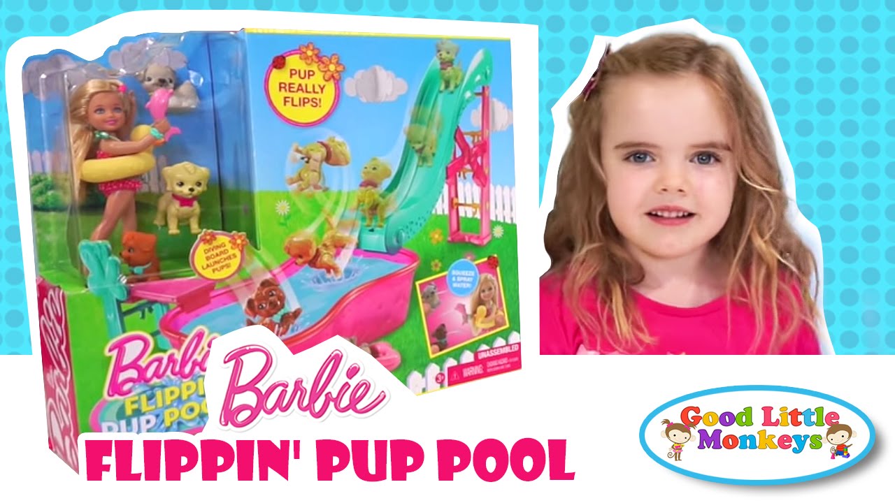 Barbie Flippin' Pup Pool - Barbie Playset Review and Play - YouTube