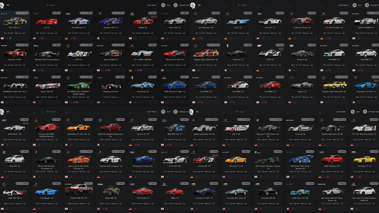 Gran Turismo 7 | All Garage Cars 580+ [August 14 2022] [4K PS5] - YouTube