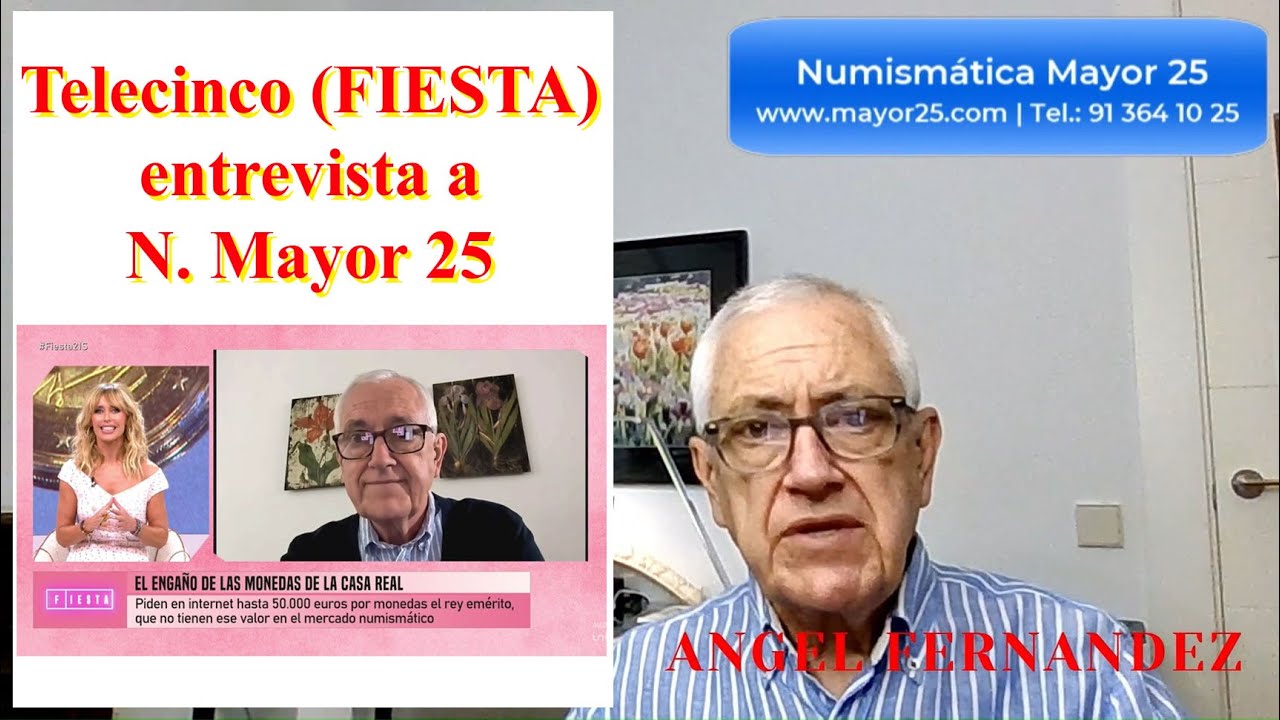 TELECINCO ENTREVISTA A ANGEL FERNANDEZ DE NUMISMATICA MAYOR 25 - YouTube