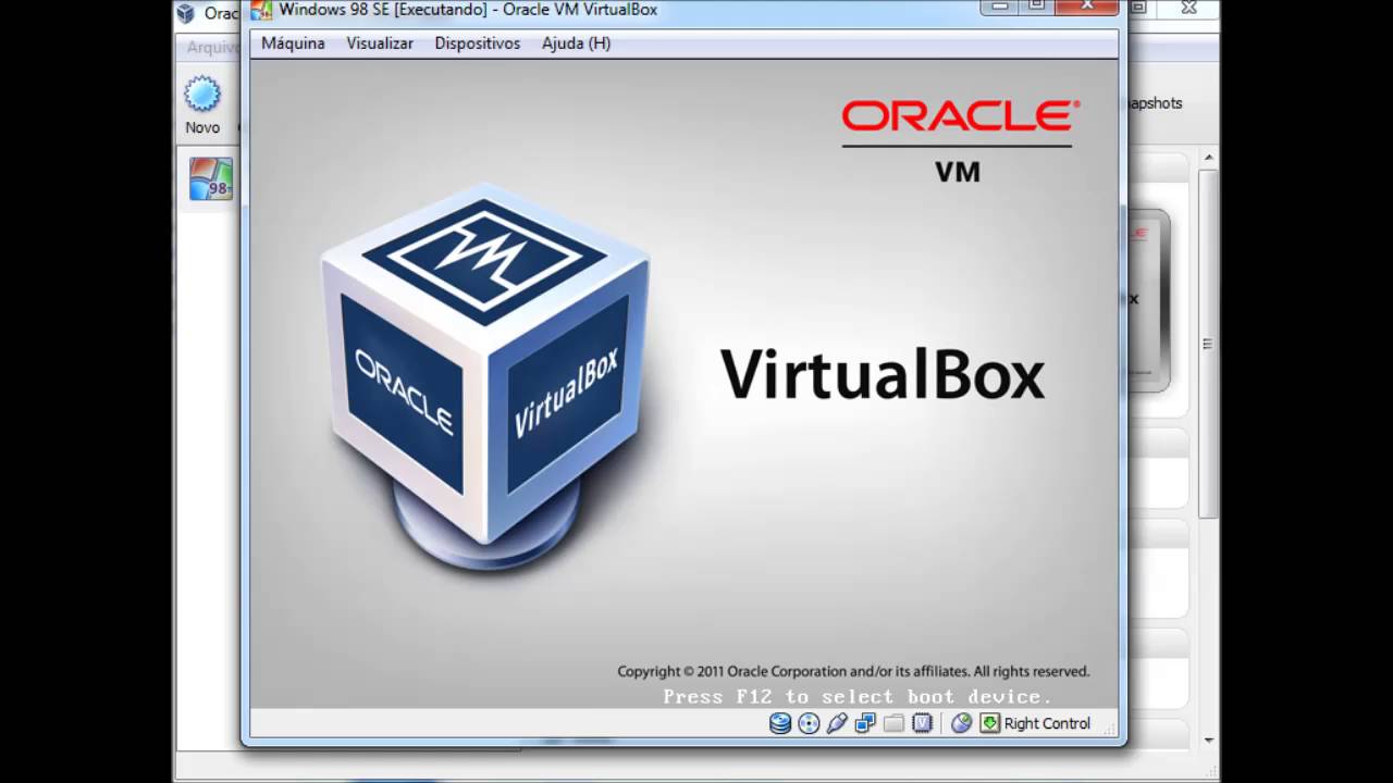 Instalação do Windows 98 SE por VirtualBox - YouTube