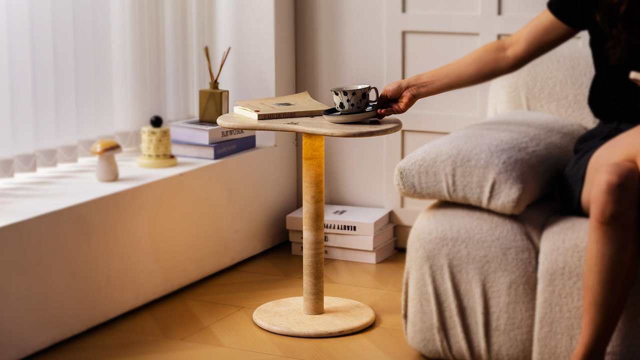 PeaPod Travertine Side Table Assembly - YouTube