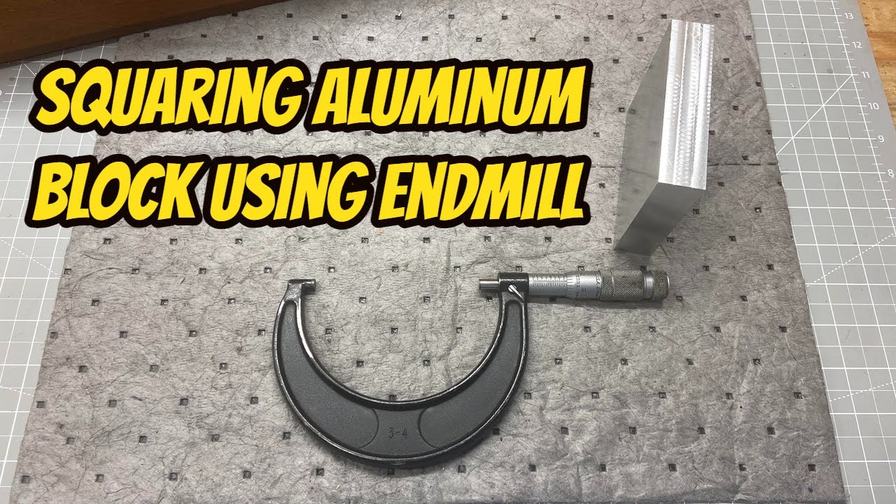 Squaring Up Aluminum plate using Endmills. First endmill test cuts on ...