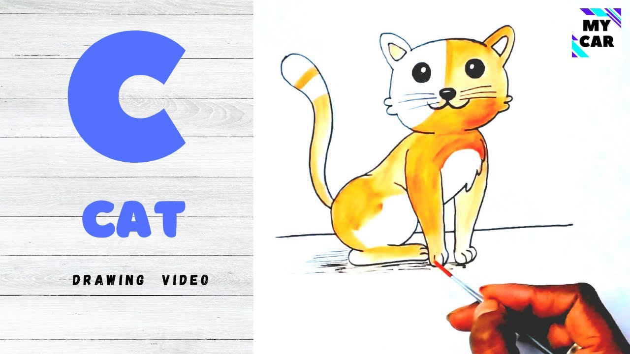 ABCD Drawing for Kids | Drawing with ABCD | CAT Drawing for Kids - YouTube