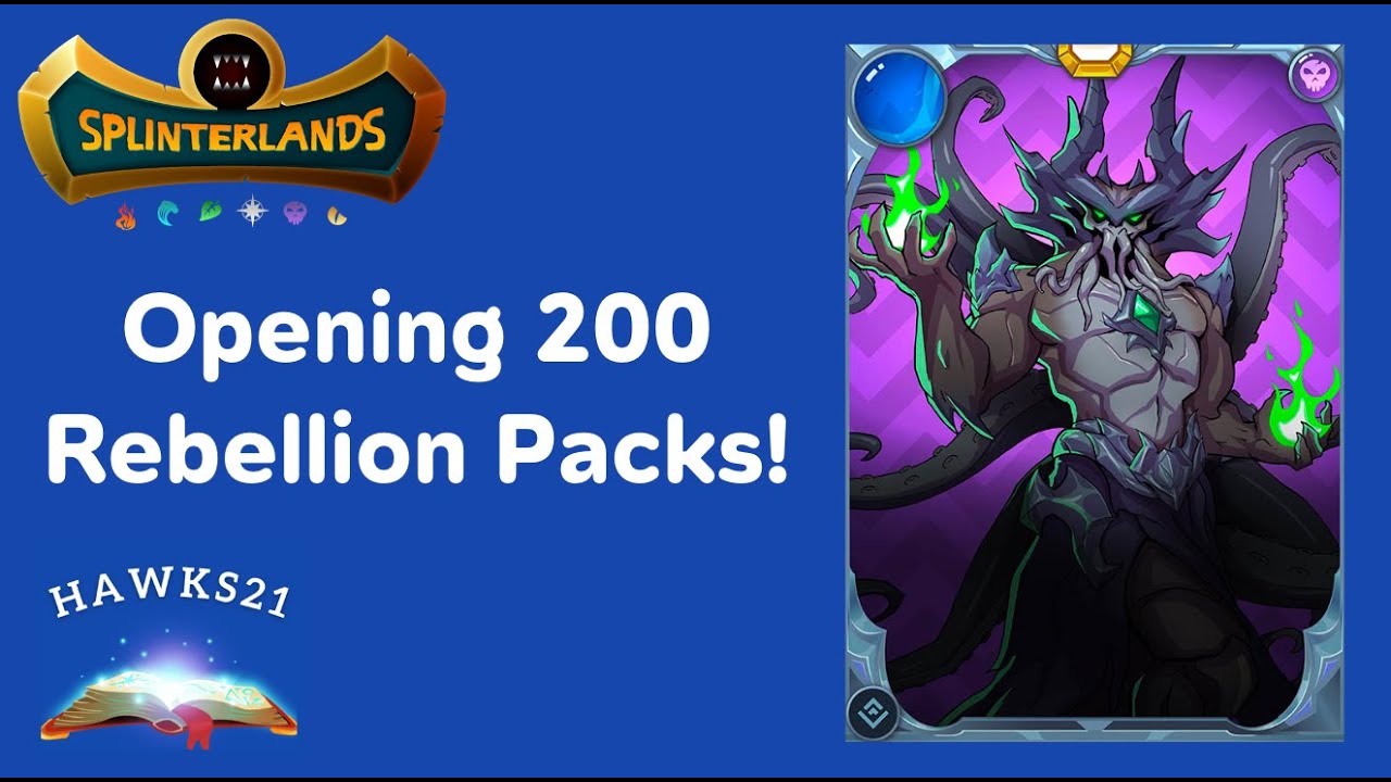 Opening Up 200 Rebellion Packs! | SPLINTERLANDS - YouTube