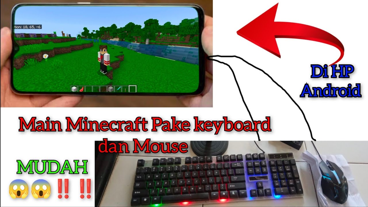 CARA MAIN MINECRAFT MENGGUNAKAN KEYBOARD DAN MOUSE DI HP ANDROID - YouTube