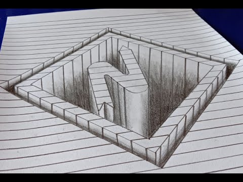 Very Easy Step by Step How to Draw the Letter N in 3D with pencil ...